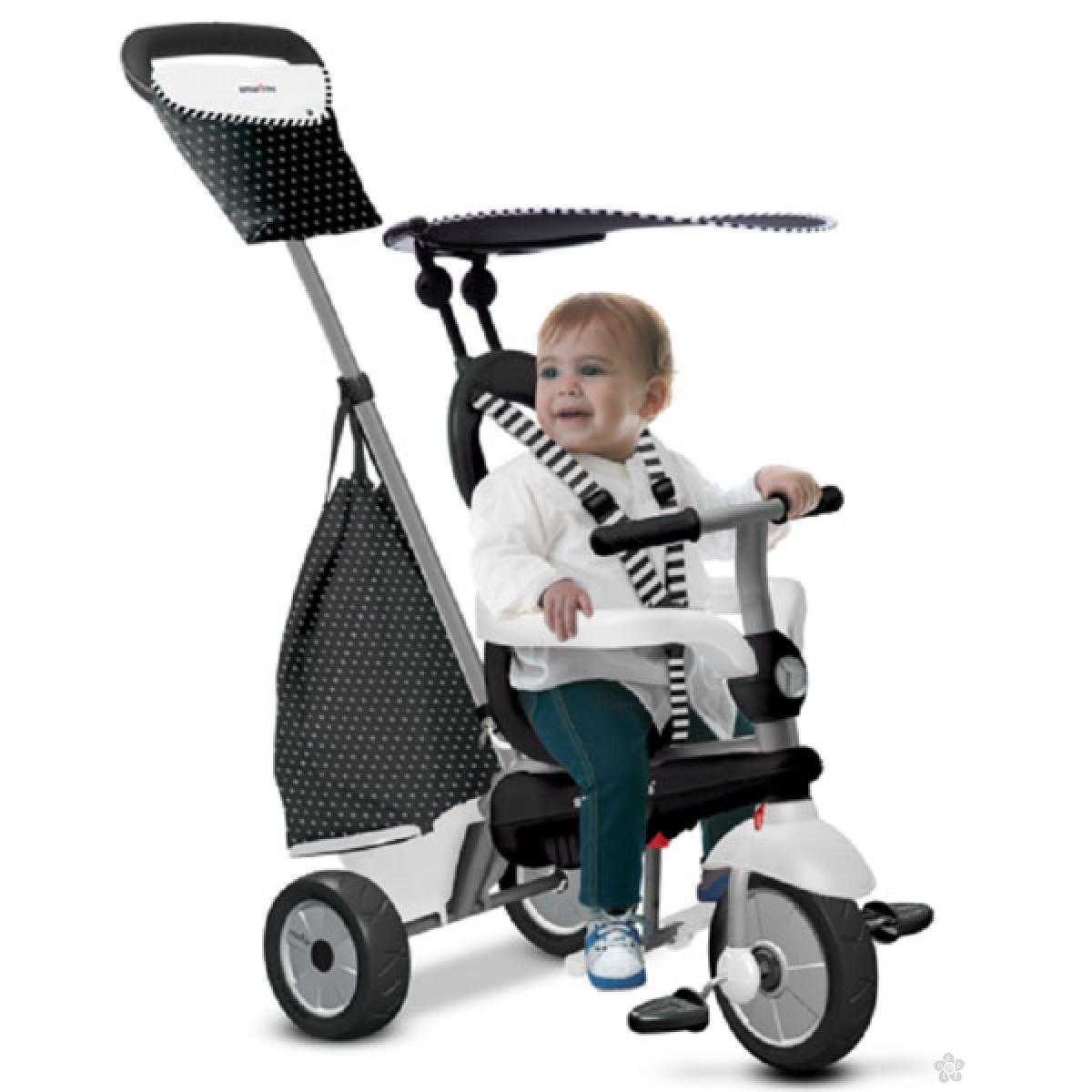Tricikl Smart Trike Vanilla 4u1 Crno/Beli 6652400 | Dečji sajt
